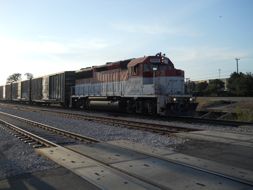WAMX 5003 1Jun2011 EB In CapMetro's McNeil Yard Approaching Merrelltown Road
